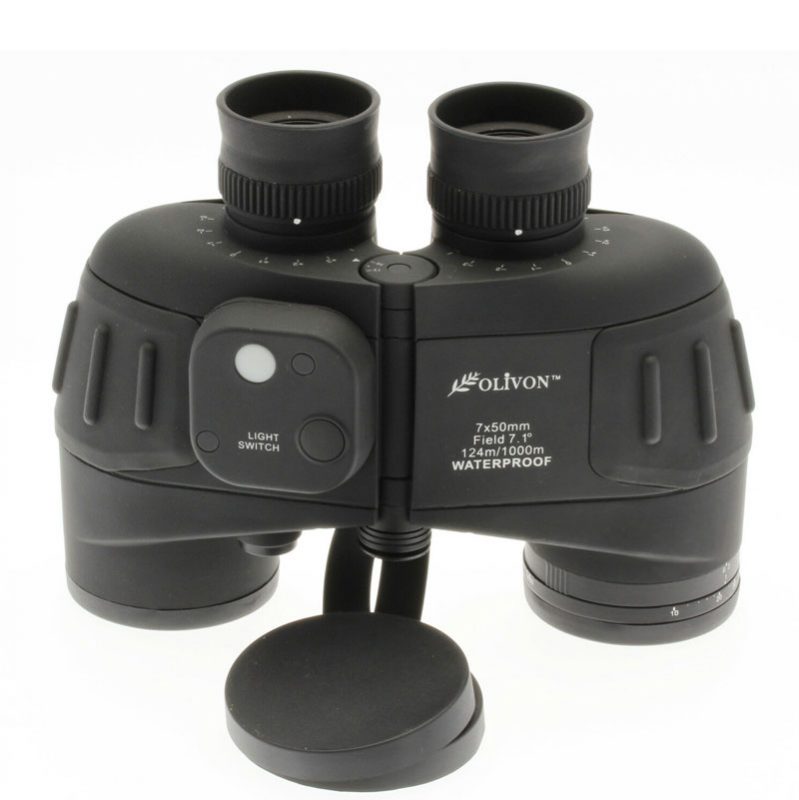 Olivon 7x50 WP DL Compass Mil Scale Binoculars - Binocular Outlet